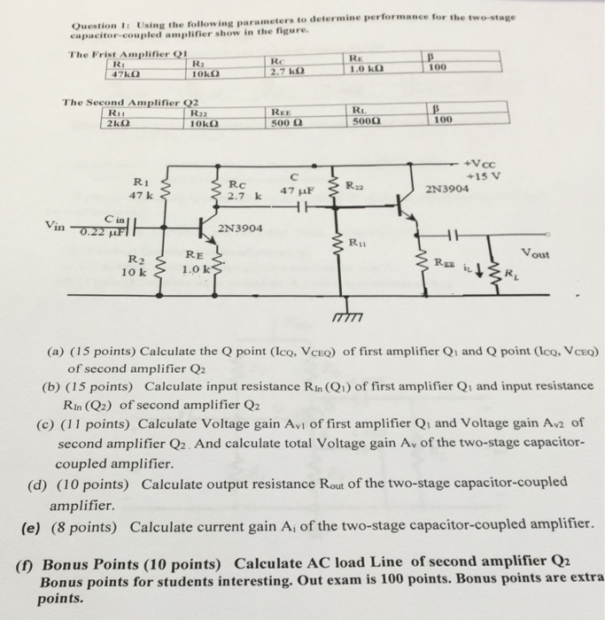 Solved Using the following parameters to determine | Chegg.com