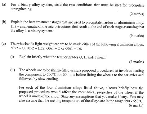 For a binary alloy system, state the two conditions | Chegg.com