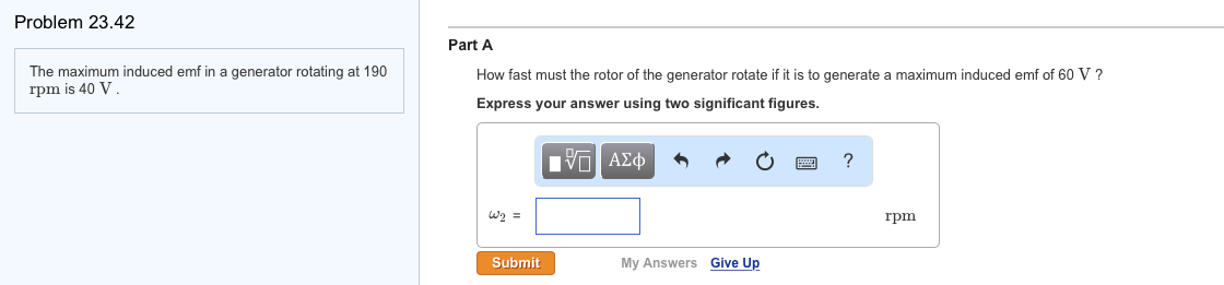 Solved The maximum induced emf in a generator rotating at | Chegg.com