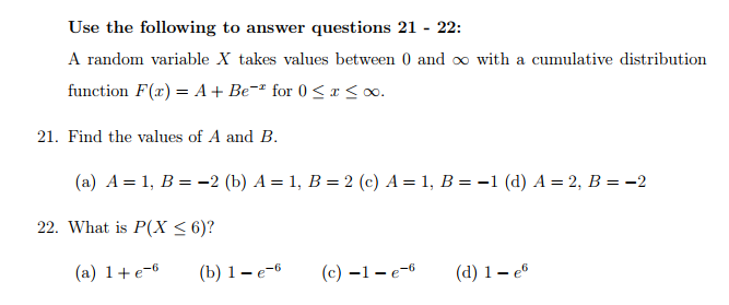 Solved Use The Following To Answer Questions 21 22 A 