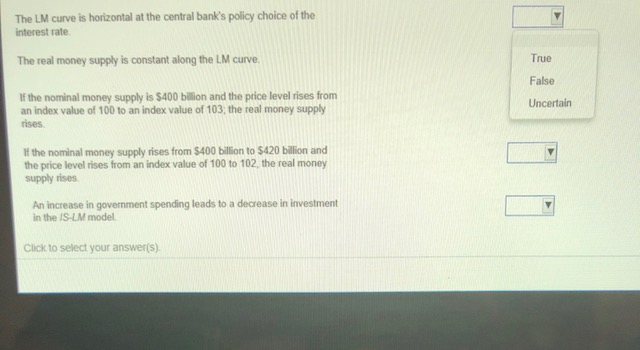 Solved The LM curve is horizontal at the central bank's | Chegg.com