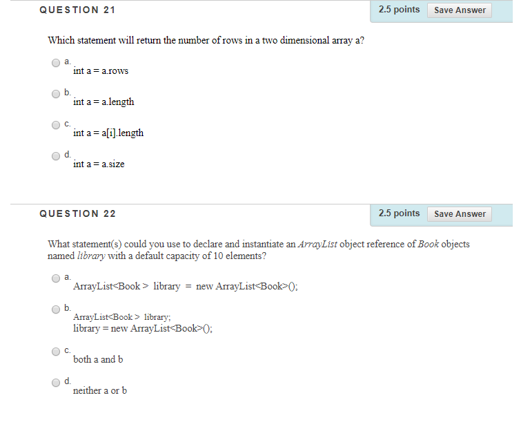 Solved QUESTION 21 2.5 points Save Answer Which statement | Chegg.com