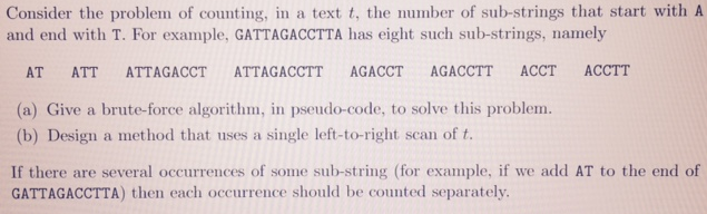 Solved Consider The Problem Of Counting In A Text T The