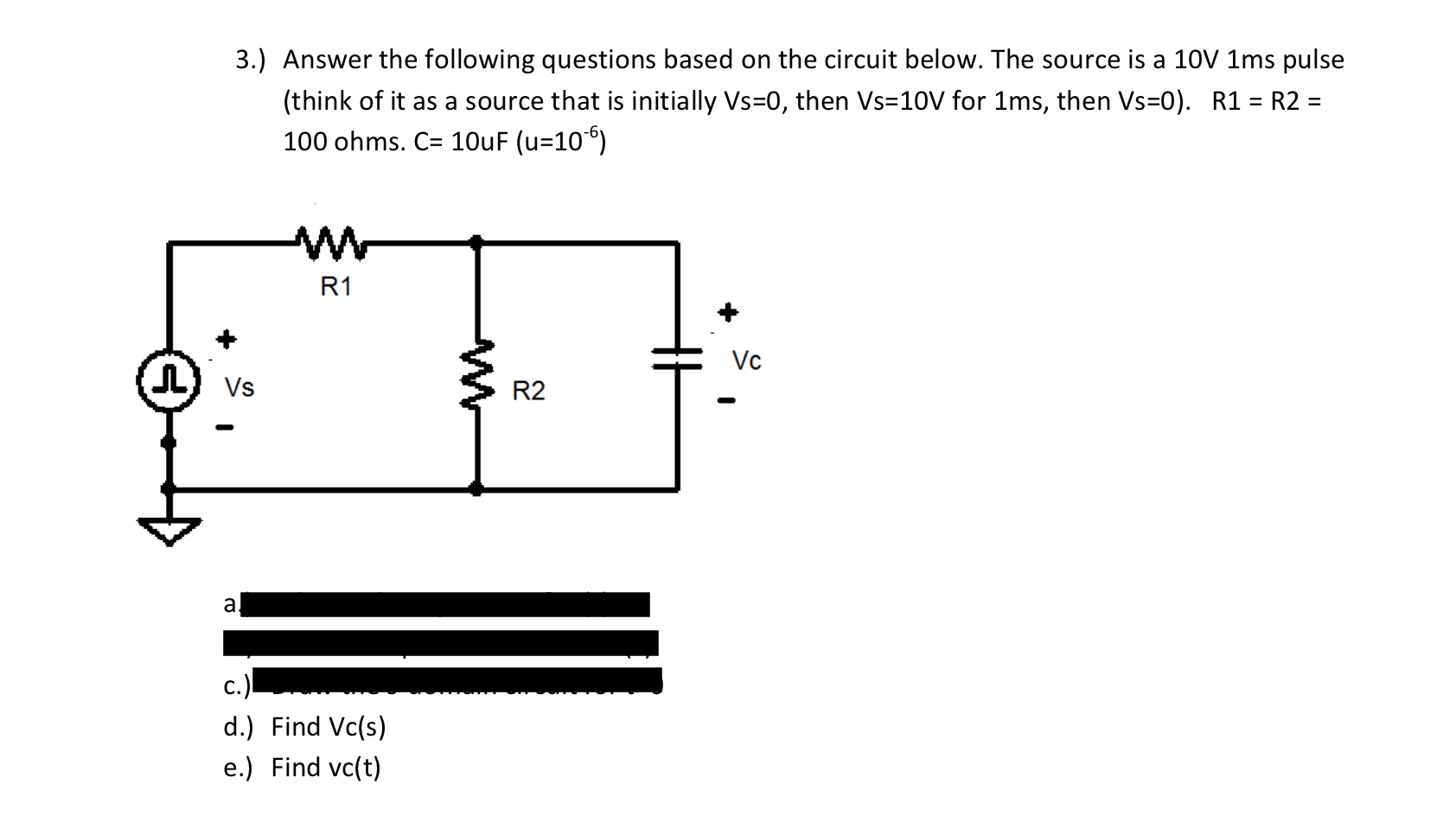 Solved 3.) Answer the following questions based on the | Chegg.com