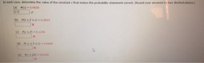 Solved In each case, determine the value of the constant c | Chegg.com