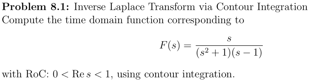 Solved Problem 8.1: Inverse Laplace Transform via Contour | Chegg.com