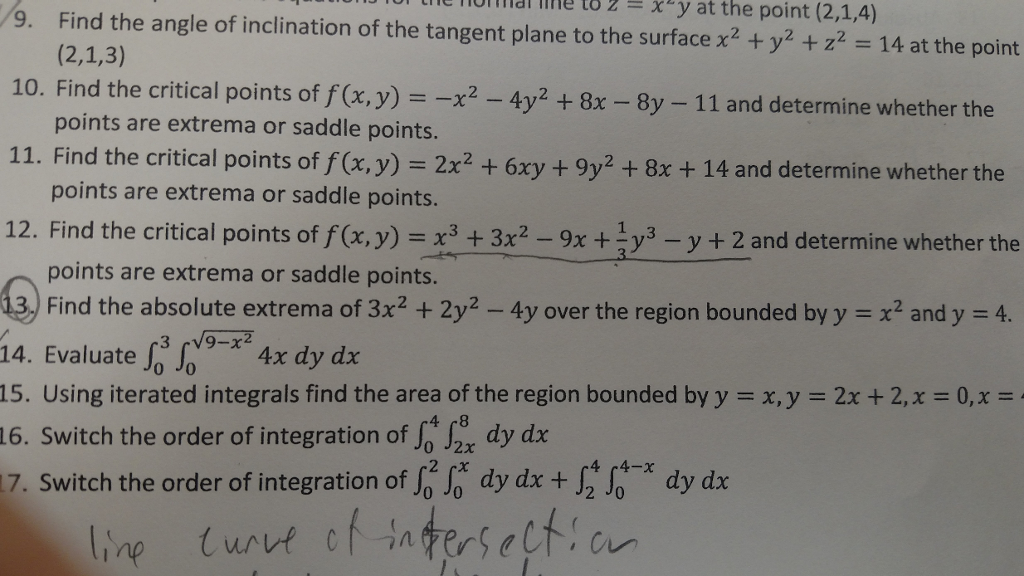 Solved Find the critical points of f(x,y)=x^3 + 3x^2 - 9x + | Chegg.com Solved Find the critical points of f(x,y)=x^3 + 3x^2 - 9x + | Chegg.com