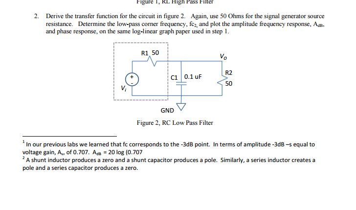 Solved Section 1, Bode Plot Analysis l. Derive the transfer | Chegg.com