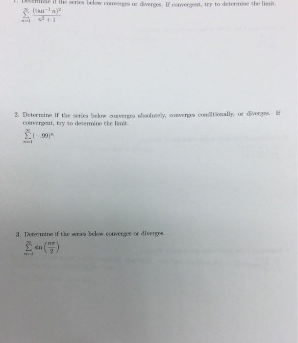 Solved Determine if the series below converges or diverges. | Chegg.com