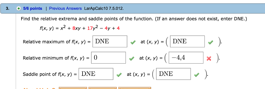 Solved Find the relative extrema and saddle points of the | Chegg.com