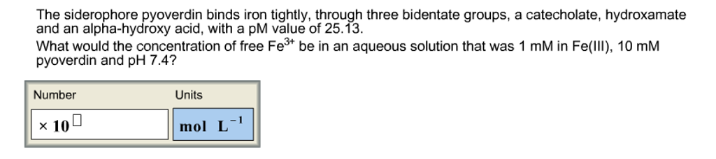 Solved The siderophore pyoverdin binds iron tightly, through | Chegg.com