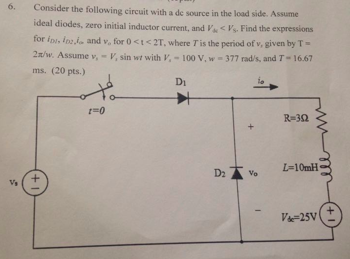 Solved Consider the following circuit with a dc source in | Chegg.com
