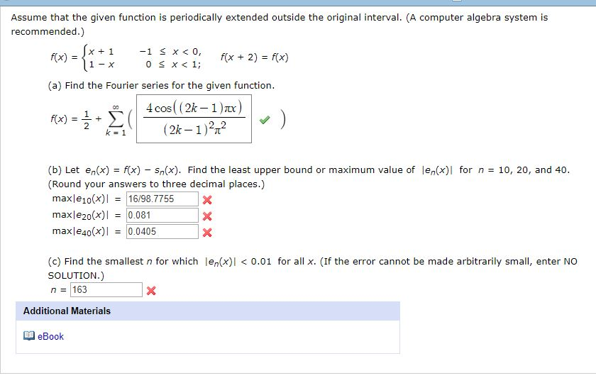 Solved Assume that the given function is periodically | Chegg.com
