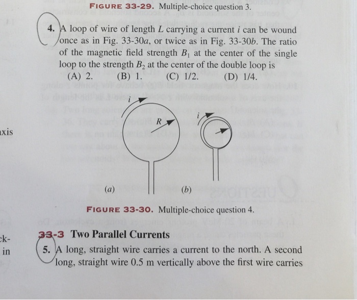 Solved FIGURE 33-29. Multiple-choice question 3. 4. A loop | Chegg.com