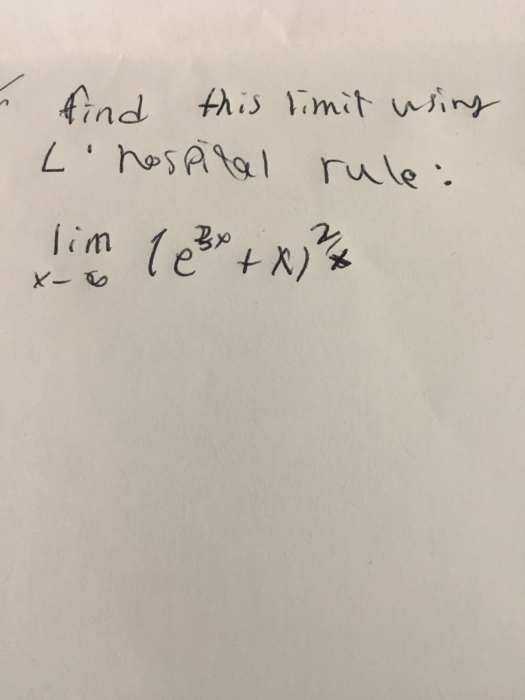 Solved Find this limit using L' hospital rule: lim | Chegg.com Solved Find this limit using L' hospital rule: lim | Chegg.com