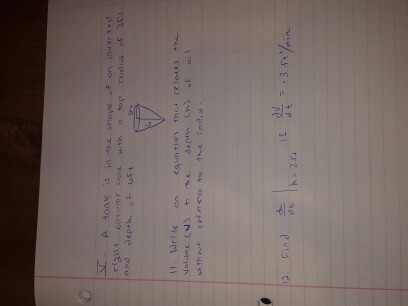 Solved A tank is in the shape of on inverted right circuit | Chegg.com