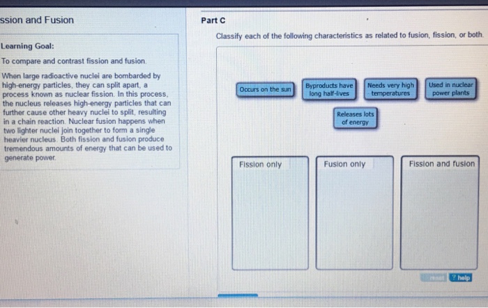 Solved To compare and contrast fission and fusion When | Chegg.com