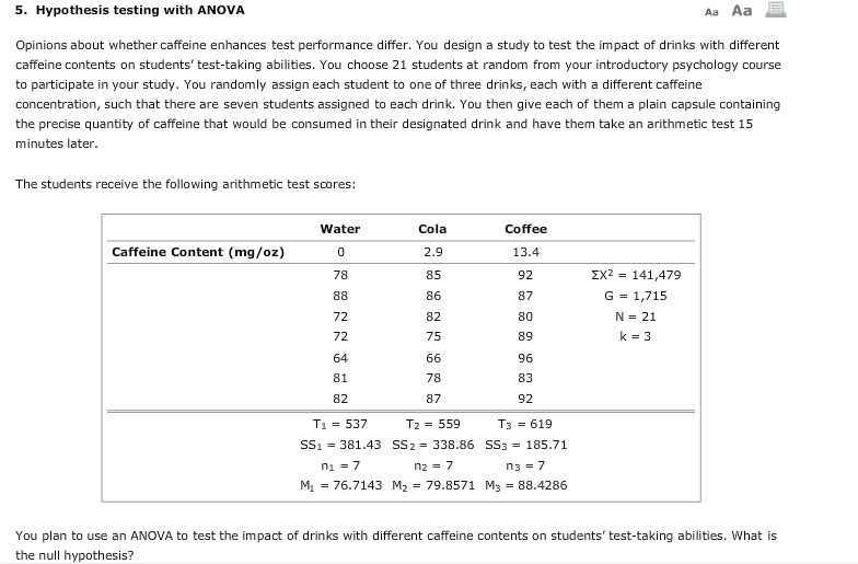 Solved O The Population Mean Test Scores For All Three