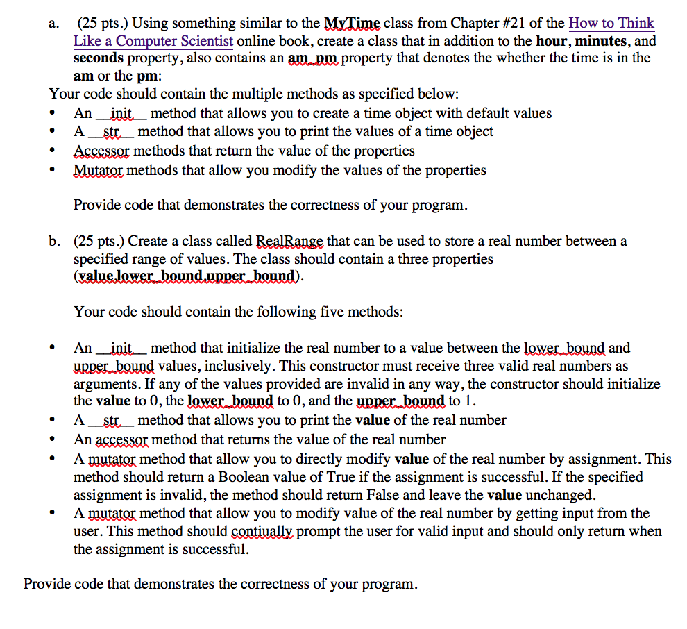 Solved Using something similar to the MyTime class from | Chegg.com