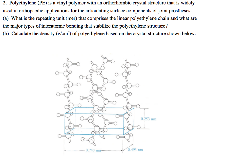 2. Polyethylene (PE) is a vinyl polymer with an | Chegg.com