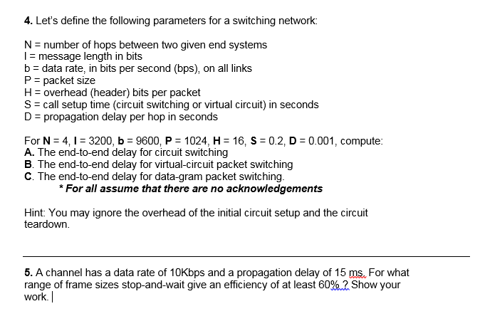 Solved Let's define the following parameters for a switching | Chegg.com