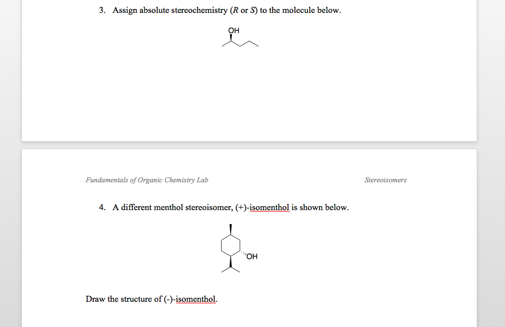 Solved 3. Assign absolute stereochemistry (R or S) to the | Chegg.com Solved 3. Assign absolute stereochemistry (R or S) to the | Chegg.com
