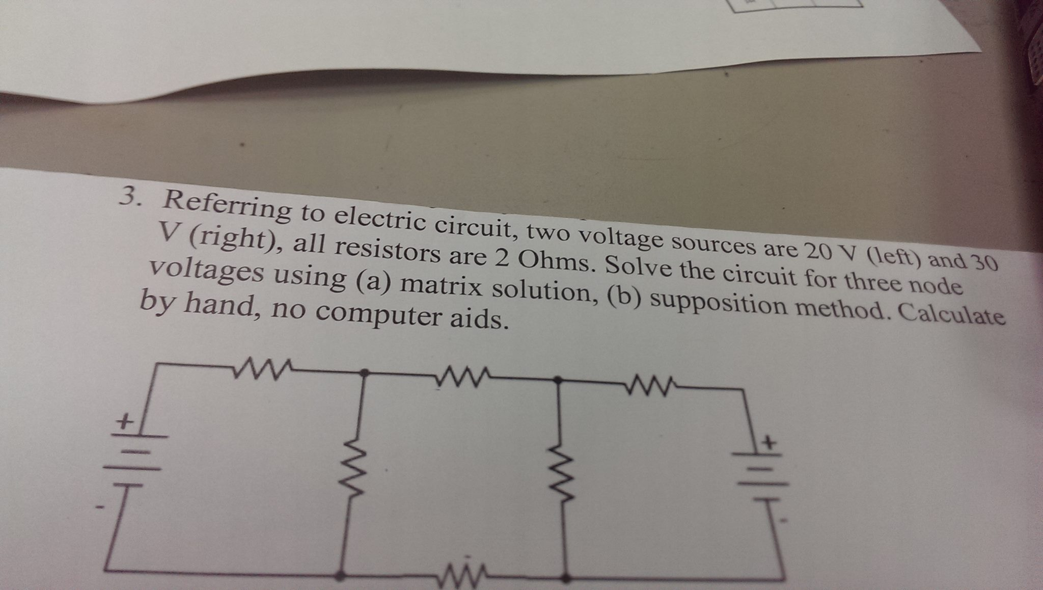 Solved Referring to electric circuit, two voltage sources | Chegg.com