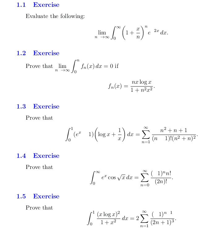 1 1 Exercise Evaluate The Following Lim N Tends To Chegg 1 1 Exercise Evaluate The Following Lim N Tends To Chegg
