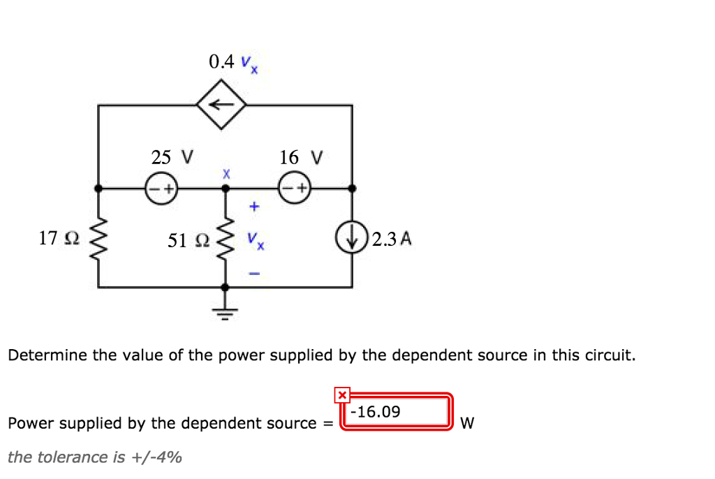 Solved Determine the value of the power supplied by the | Chegg.com