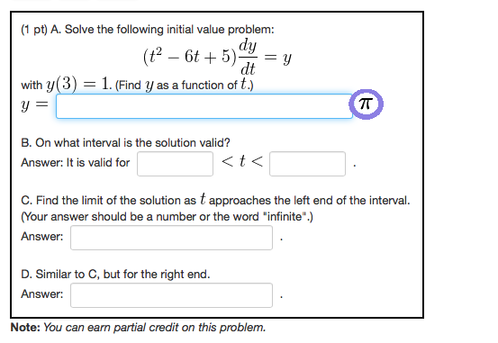 Solved Solve the following initial value problem: with (t^2 | Chegg.com