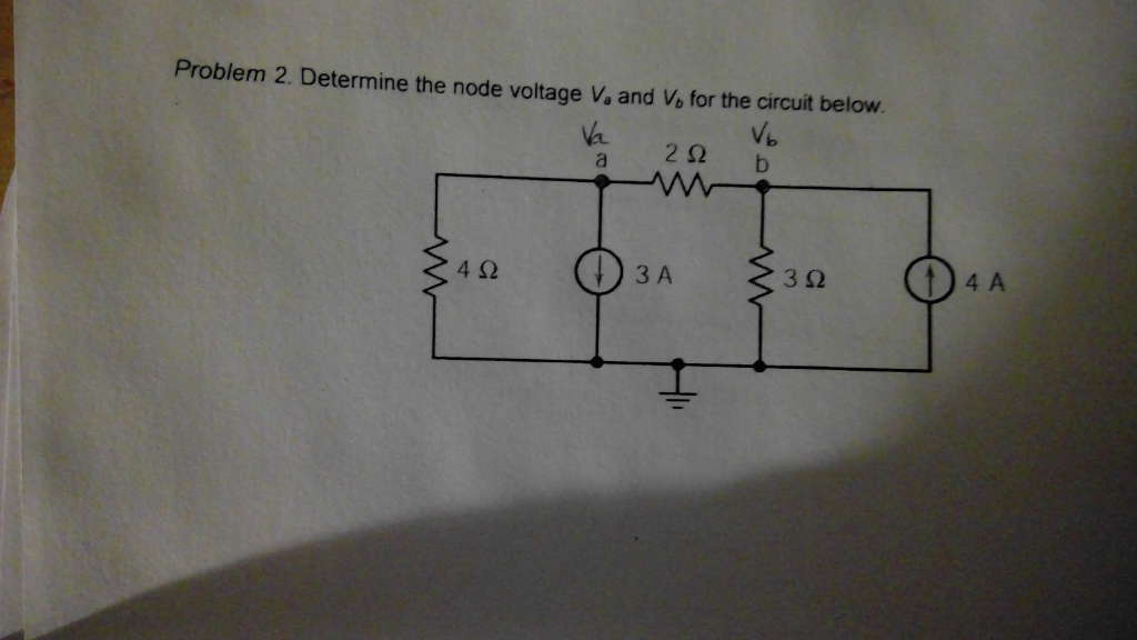 Solved Determine the node voltage V_a and V_b for the | Chegg.com