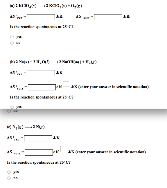 Solved 2KClO4(s) 2 KClO3(s) + O2(g) Delta S degree rxn = | Chegg.com
