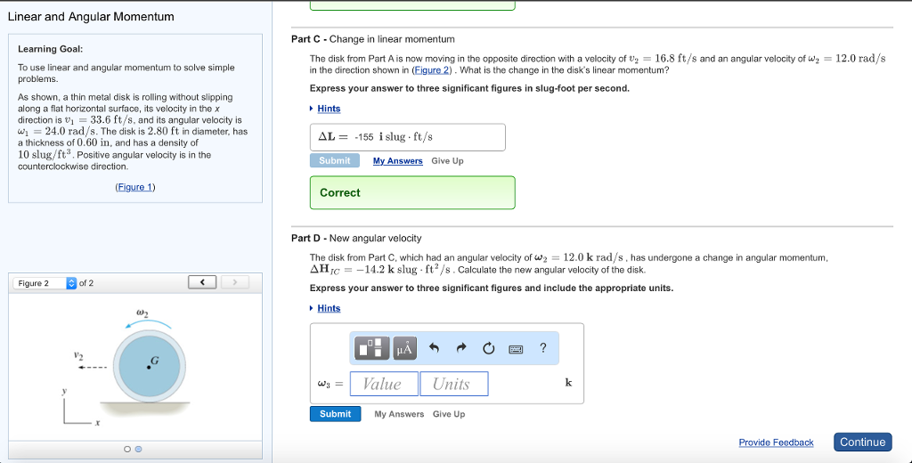 Solved To use linear and angular momentum to solve simple | Chegg.com