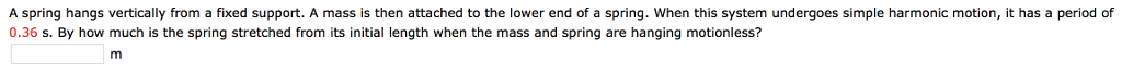 Solved A spring hangs vertically from a fixed support. A | Chegg.com