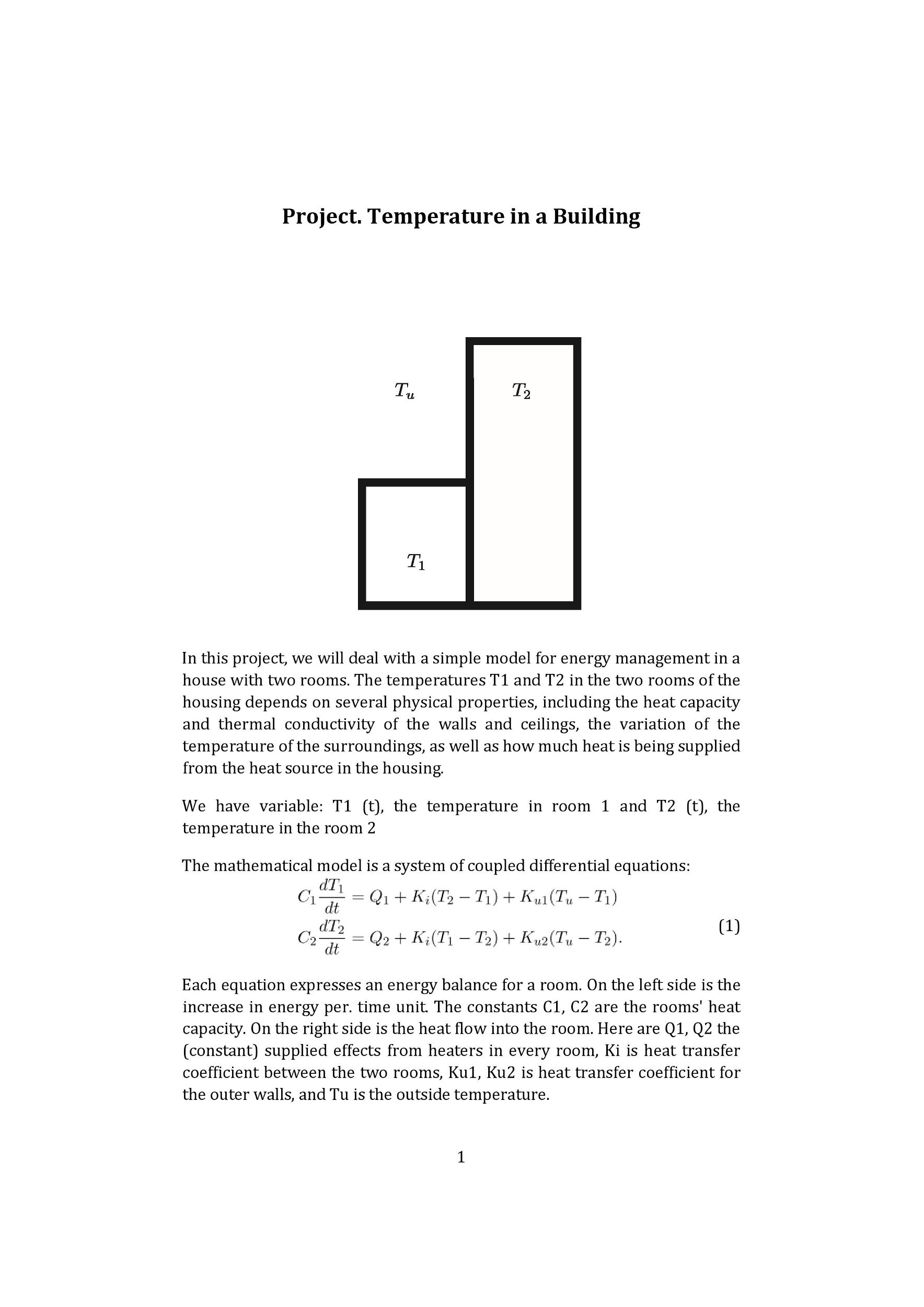 Solved Project. Temperature in a Building 2 T. In this | Chegg.com