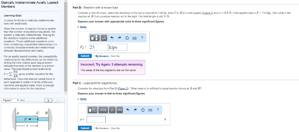 Statically Indeterminate Axially Loaded Members Part | Chegg.com