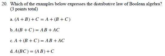 Solved 16. The Boolean expression X-A+BCis logically | Chegg.com