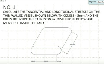 Solved CALCULATE THE TANGENTIAL AND LONGITUDINAL STRESSES ON | Chegg.com