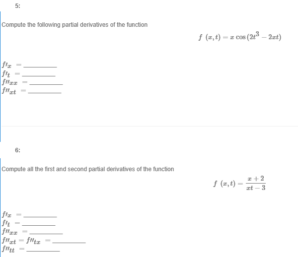 Solved 5: Compute the following partial derivatives of the | Chegg.com