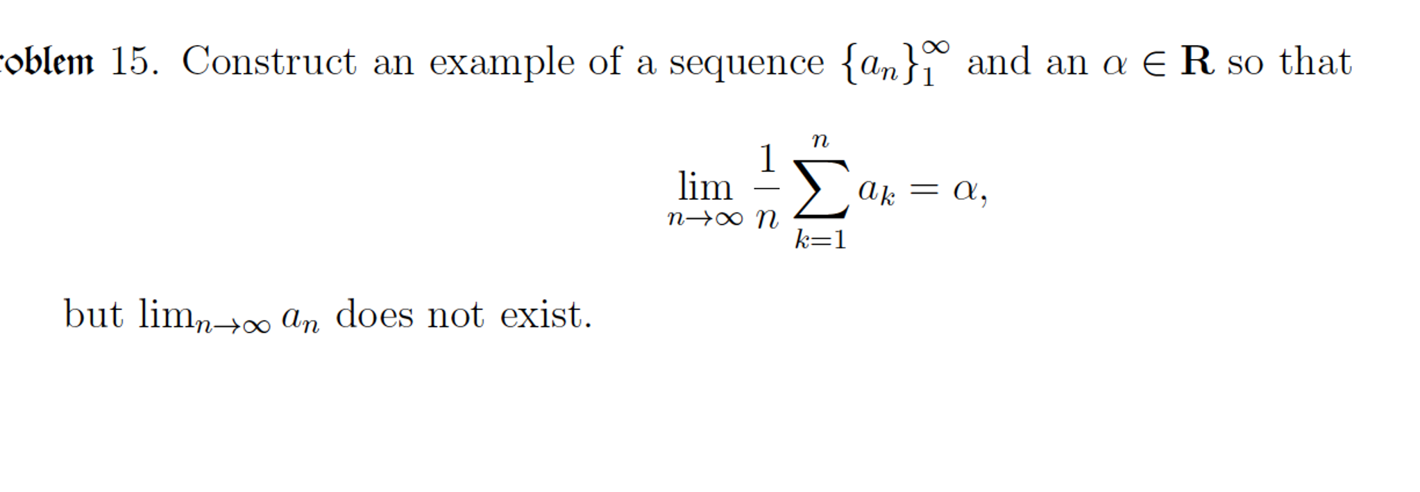 Solved Construct an example of a sequence {a_n}^infinity_1 | Chegg.com