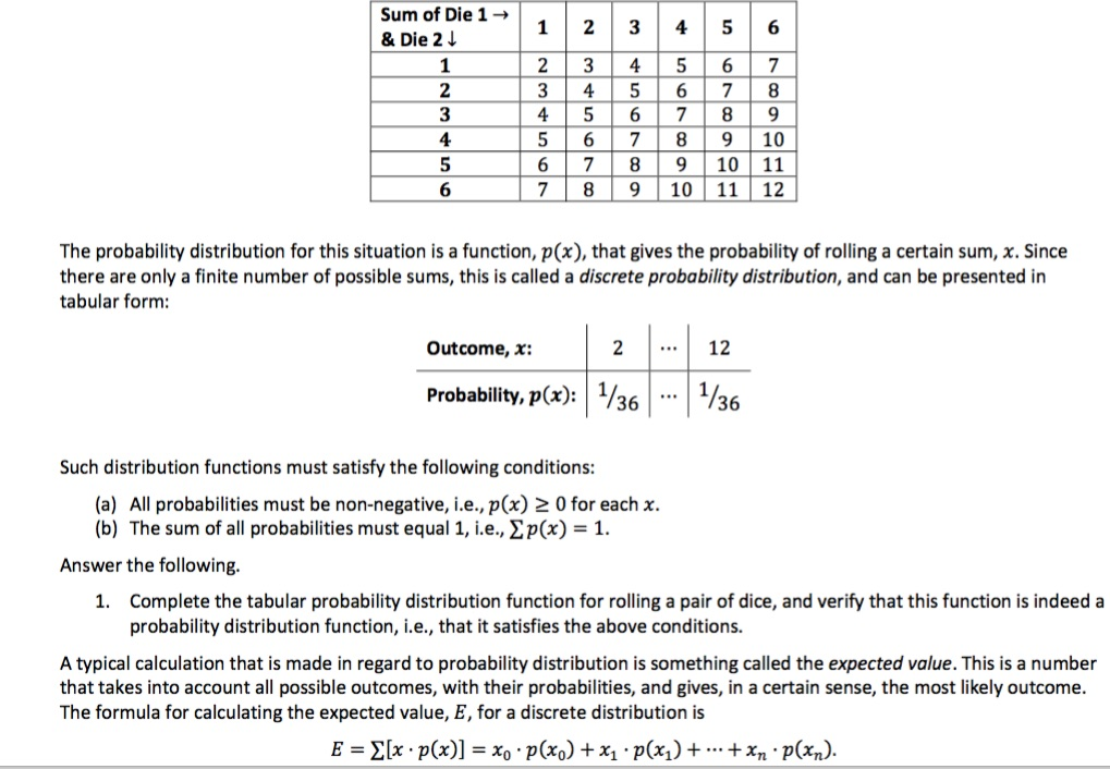 Solved The probability distribution for this situation is a | Chegg.com