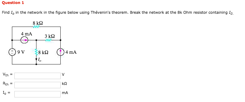 Solved Question 1 Find Io in the network in the figure below | Chegg.com