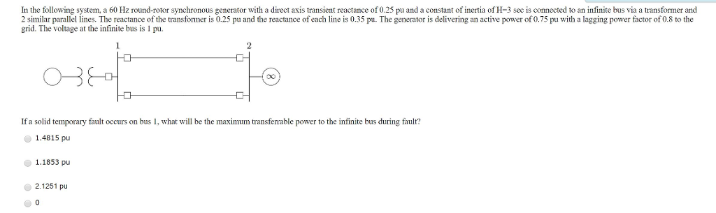 Solved In The Following System A 60 Hz Round Rotor