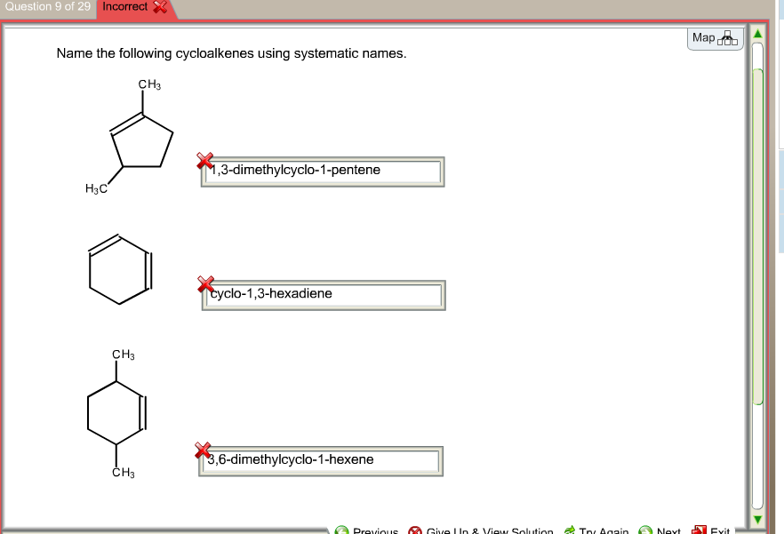 Solved Name the following cycloalkenes using systematic | Chegg.com