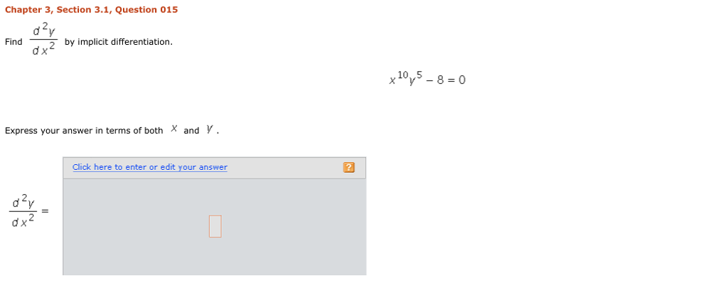 Solved Chapter 3, Section 3.1, Question 015 d -y Find by | Chegg.com
