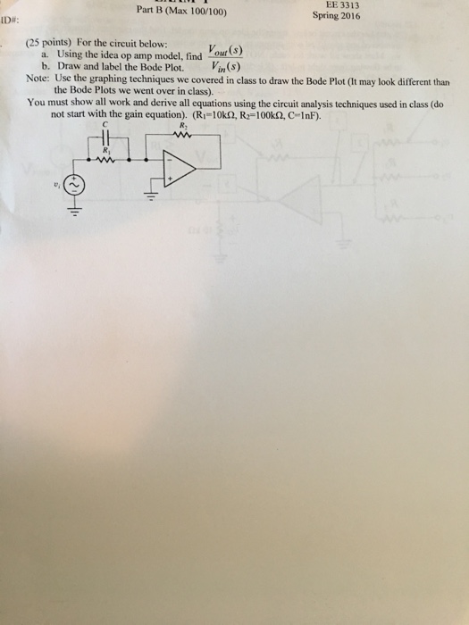 Solved For the circuit below: Using the idea op amp model. | Chegg.com