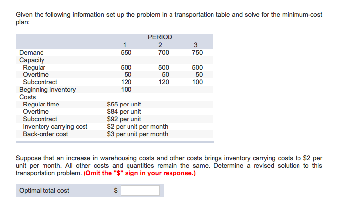 Solved Given the following information set up the problem in | Chegg.com
