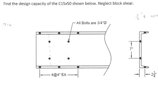 Solved Find the design capacity of the C15x50 shown below. | Chegg.com