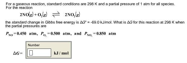 Solved For a gaseous reaction, standard conditions are 298 K | Chegg.com