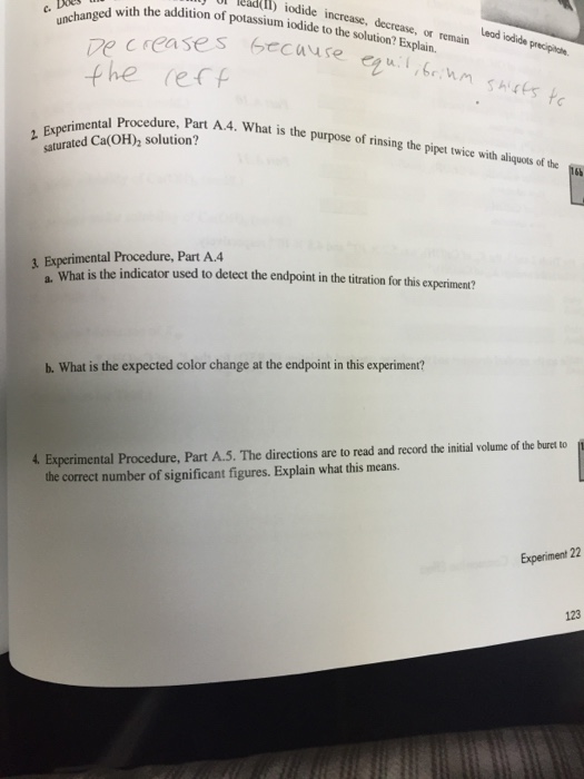 Solved Experimental Procedure, Part A. 4. What is the | Chegg.com
